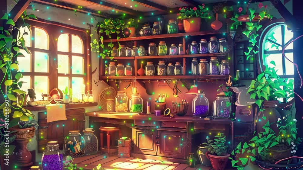 Cute, a cozy potion store filled with magical ingredients and ancient ...