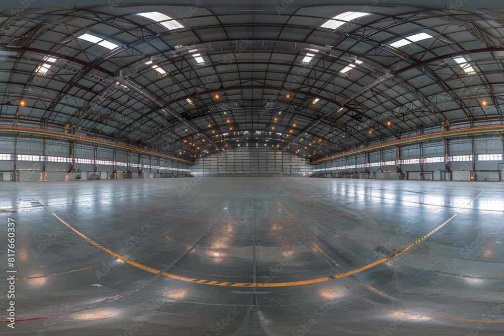 360 degree HDRI panorama of an empty warehouse in equirectangular ...