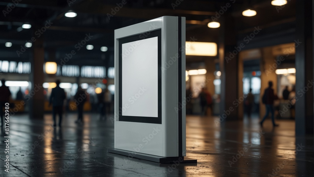 Mock up. Vertical advertising billboard, lightbox with empty digital ...
