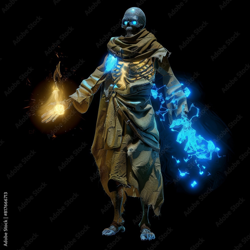 floating 3D full color illustrated image of Necromancer DnD style ...