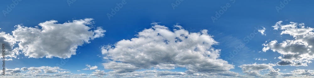 blue sky in 360 hdri panorama in equirectangular format with zenith and ...