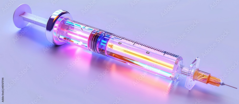 Futuristic Medical Syringe with Glowing Details and Sleek Design on ...