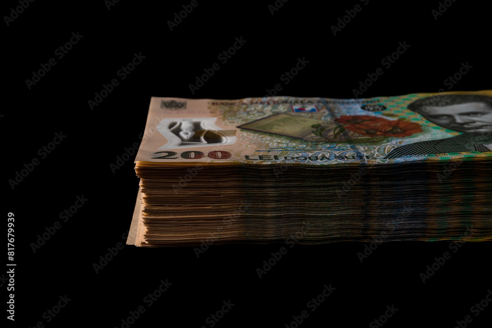 LEI money banknotes, detail photo of RON Stock Photo | Adobe Stock