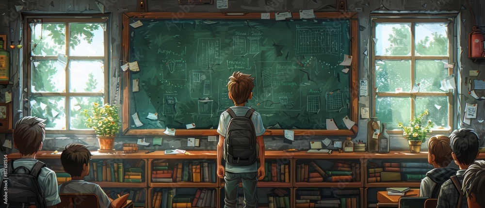 Pixel Art: Little Scientist's Classroom Stock Illustration | Adobe Stock