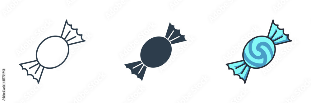 candy wrapper Icon Halloween theme symbol vector illustration isolated ...