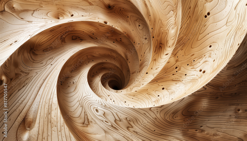 Repetitive pattern of interlocking wooden grain vortices, smoothly ...