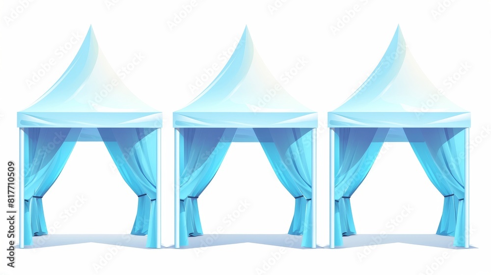 A realistic 3D modern illustration of a white marquee canopy for ...