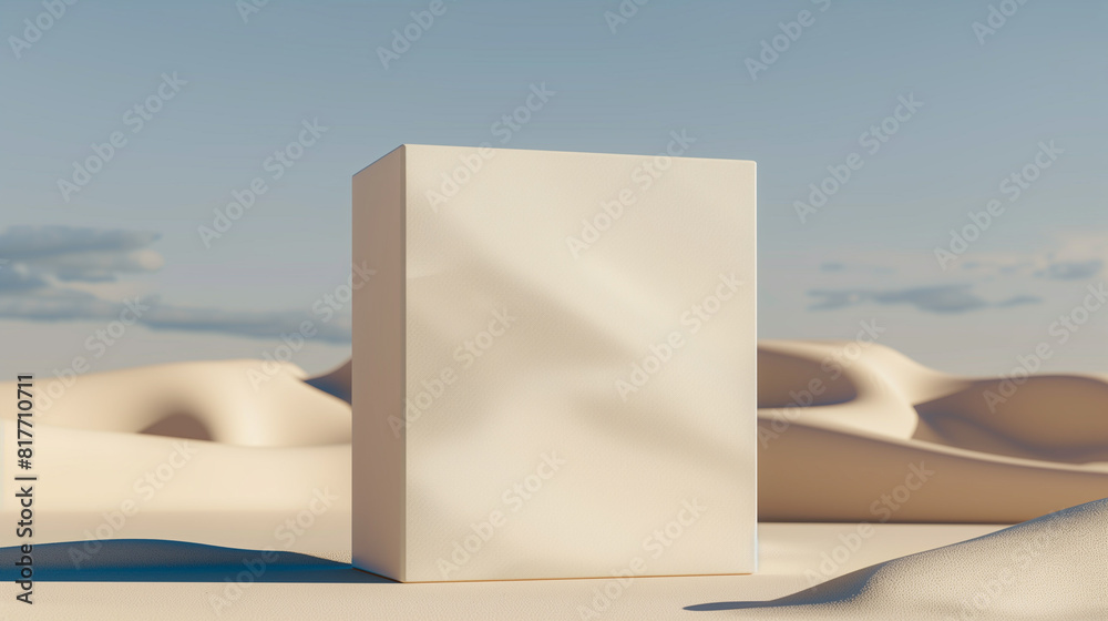 Minimalistic Mirror box render design for presentation, banner, cover ...