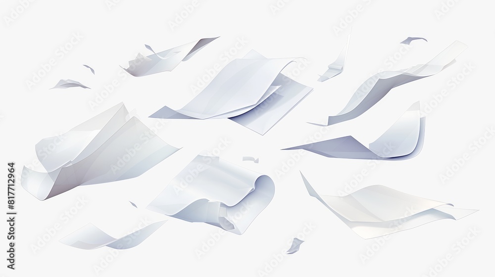 A4 fly white paper sheet on transparent background. Realistic office ...