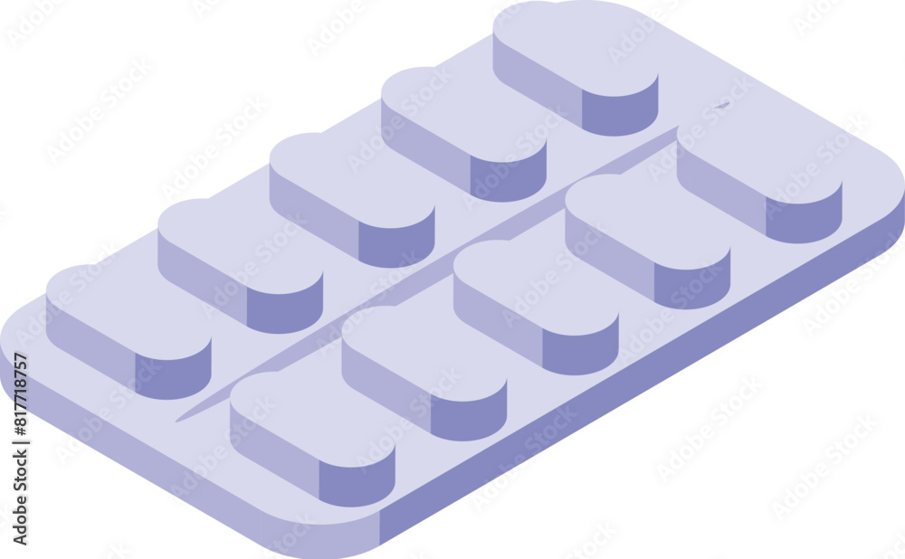 3d isometric illustration of a medication blister pack, ideal for ...