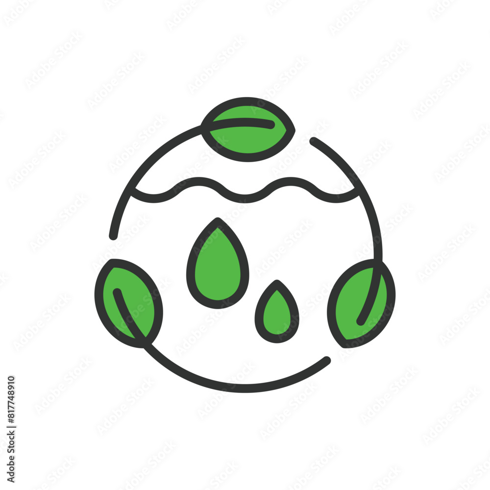 Save water, in line design, green. Water, save, conservation, droplet ...