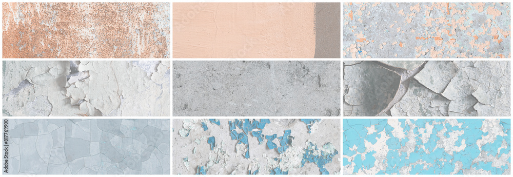 Set of panoramic background textures. Collection of wide textures with ...
