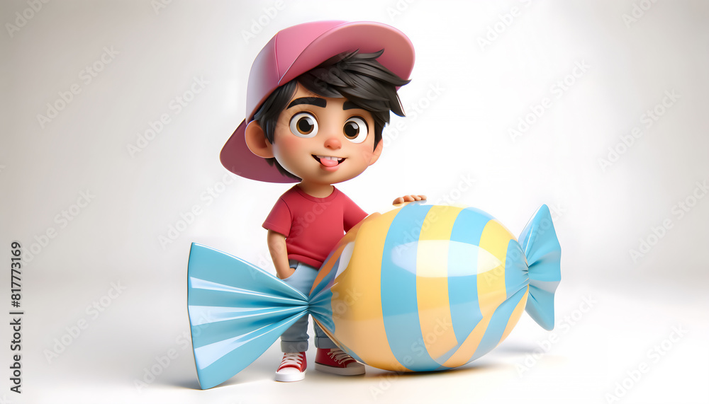 Sweet Dreams Come True! Download This 3D Illustration - Kid Holding a ...