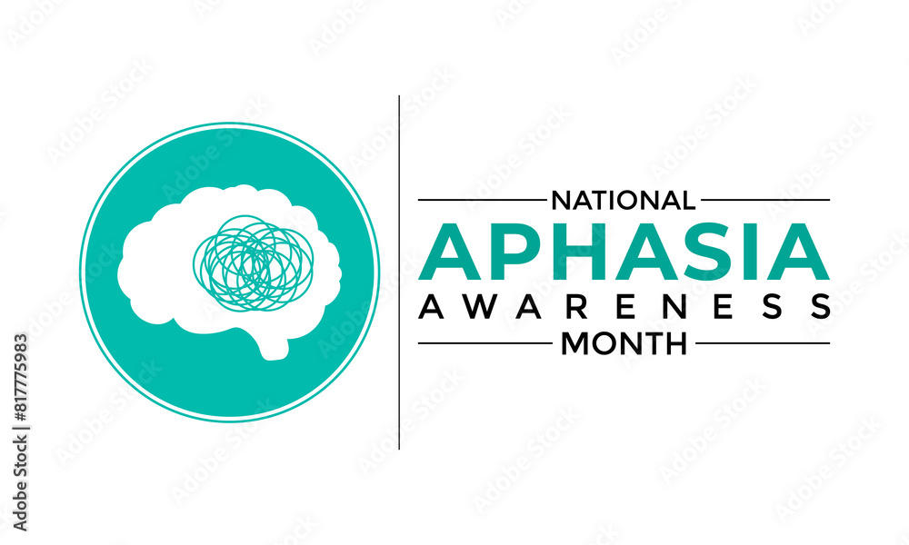 Vector illustration of Aphasia Awareness Month in June. Banner poster ...