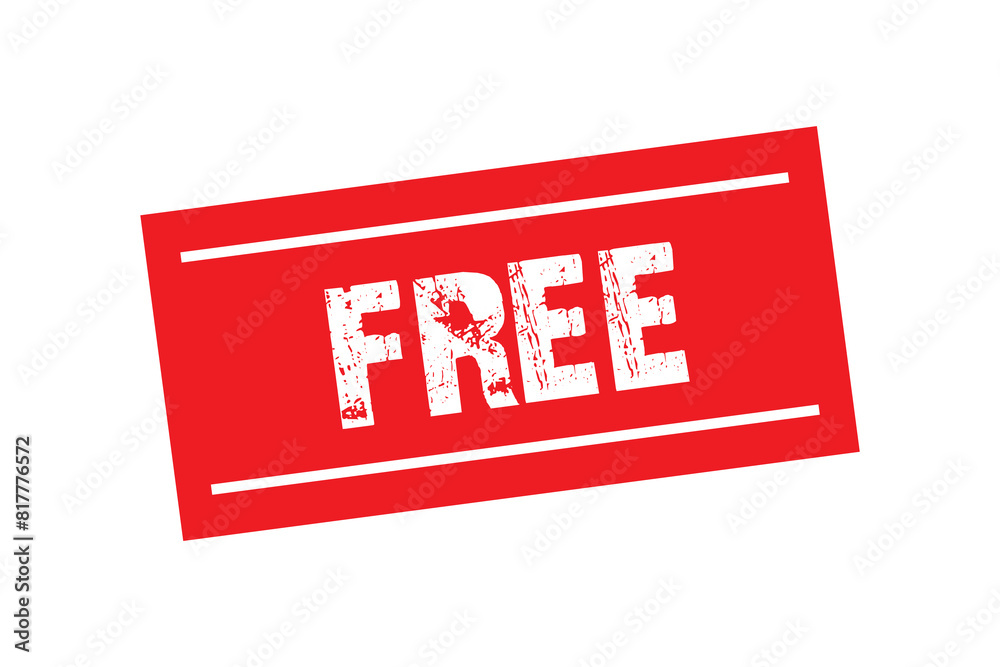 Free red square grungy stamp isolated on white background | free stamp ...