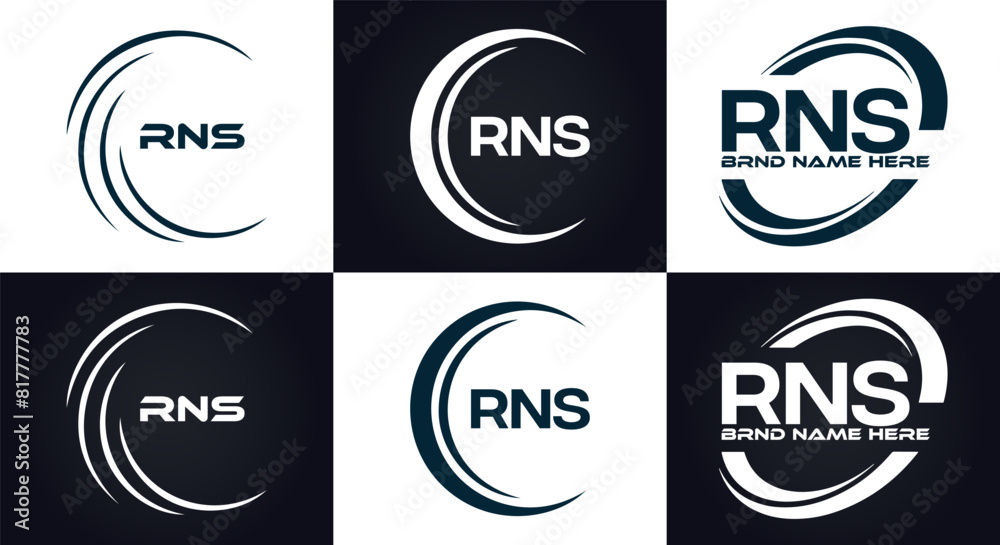 RNS logo. R N S design. White RNS letter. RNS, R N S letter logo design ...