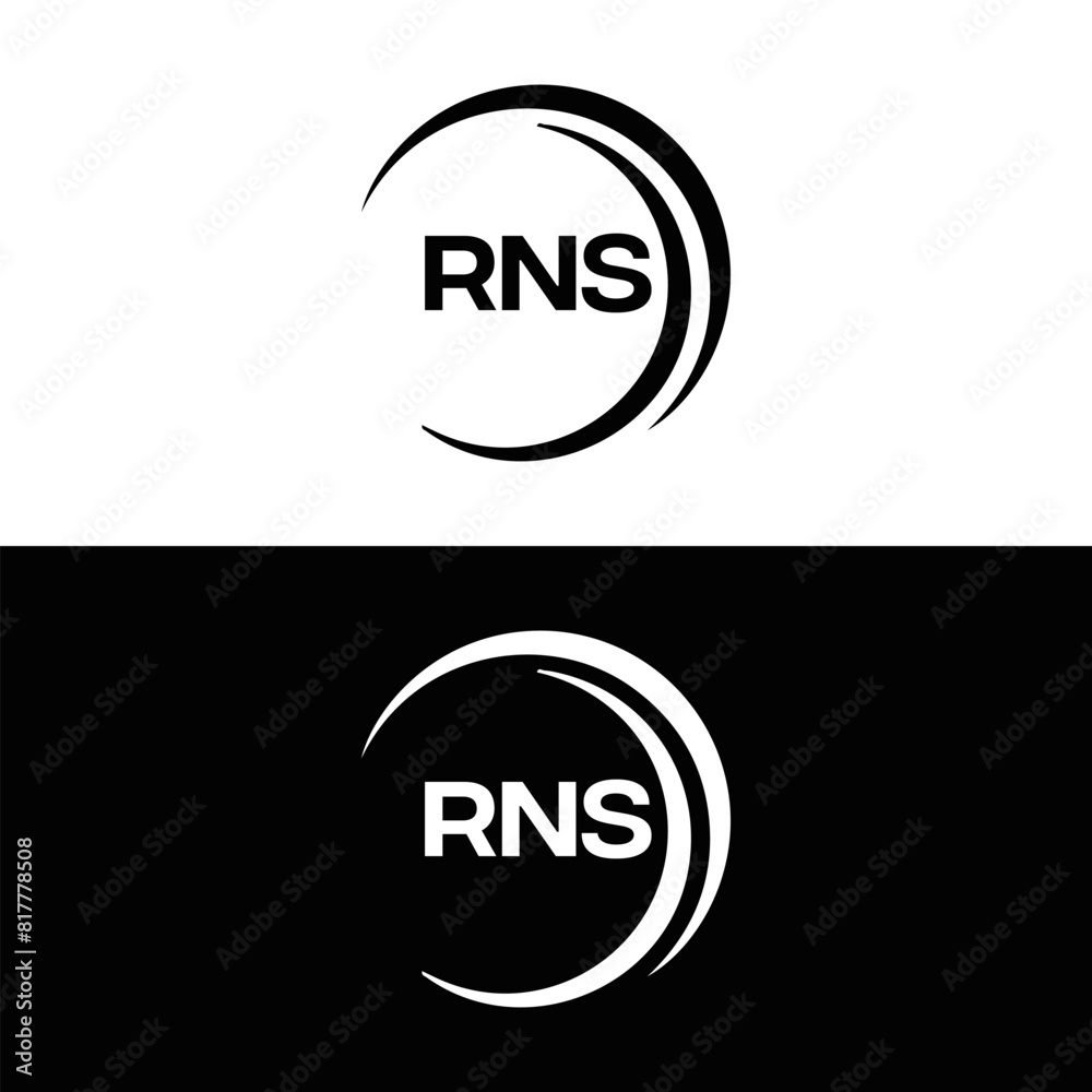 RNS logo. R N S design. White RNS letter. RNS, R N S letter logo design ...