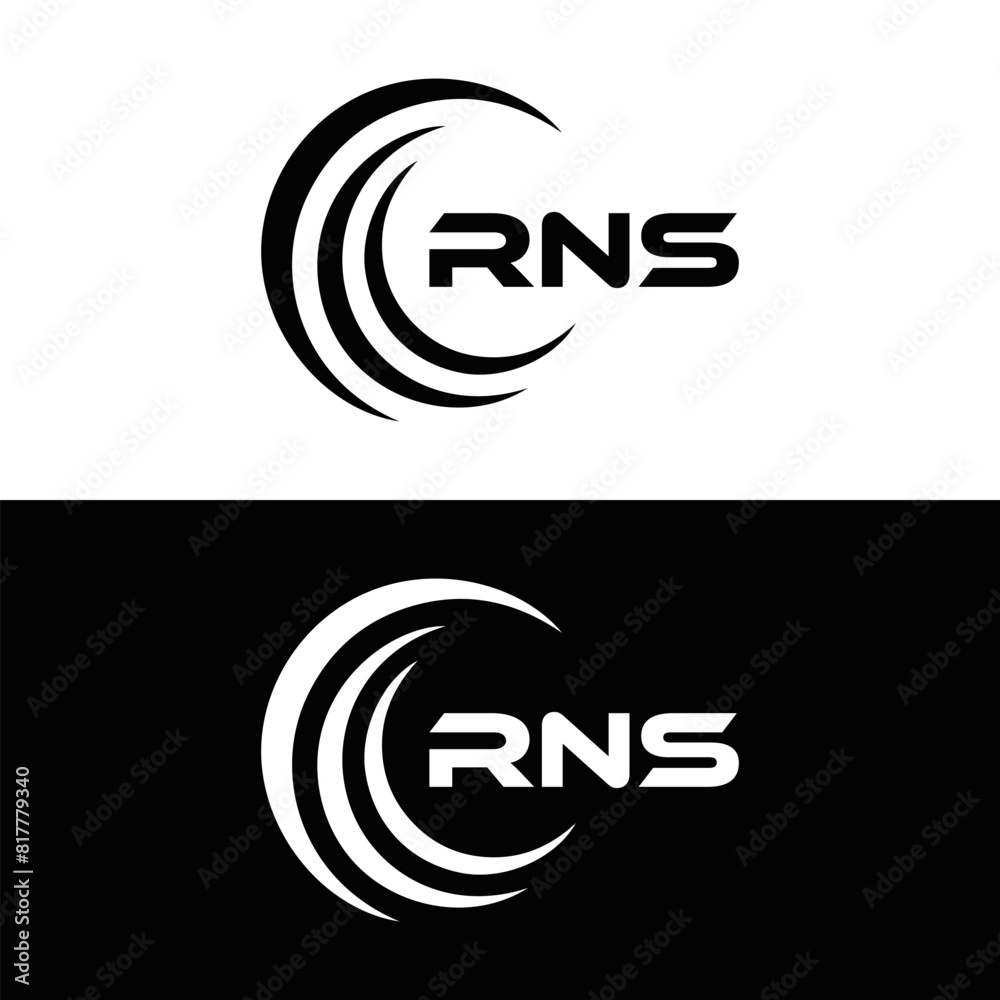 RNS logo. R N S design. White RNS letter. RNS, R N S letter logo design ...