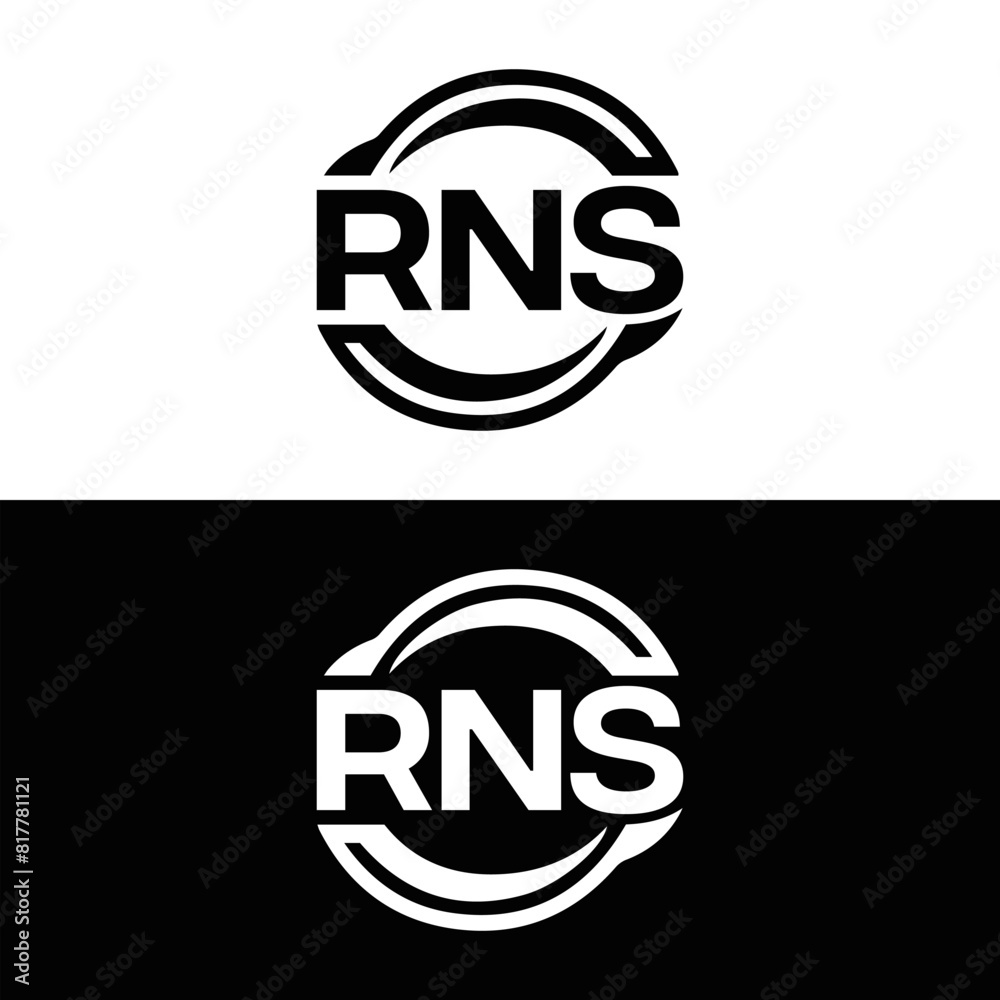 RNS logo. R N S design. White RNS letter. RNS, R N S letter logo design ...