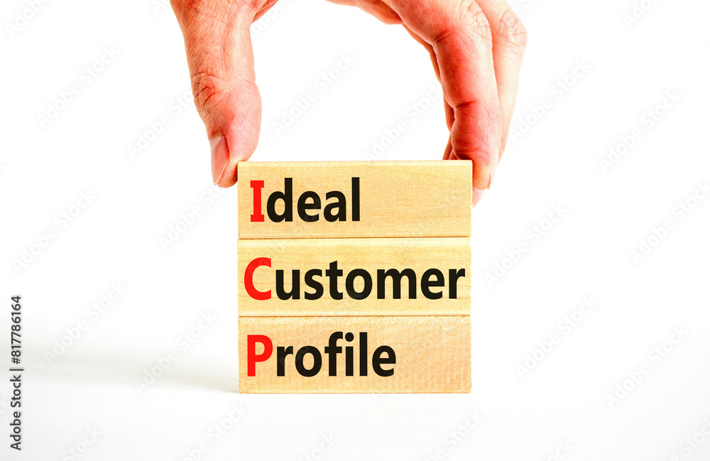 ICP ideal customer profile symbol. Concept words ICP ideal customer ...