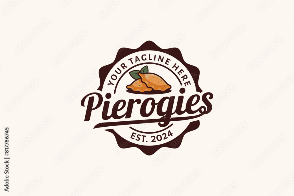 Pierogies logo with a combination of two Pierogies and beautiful ...