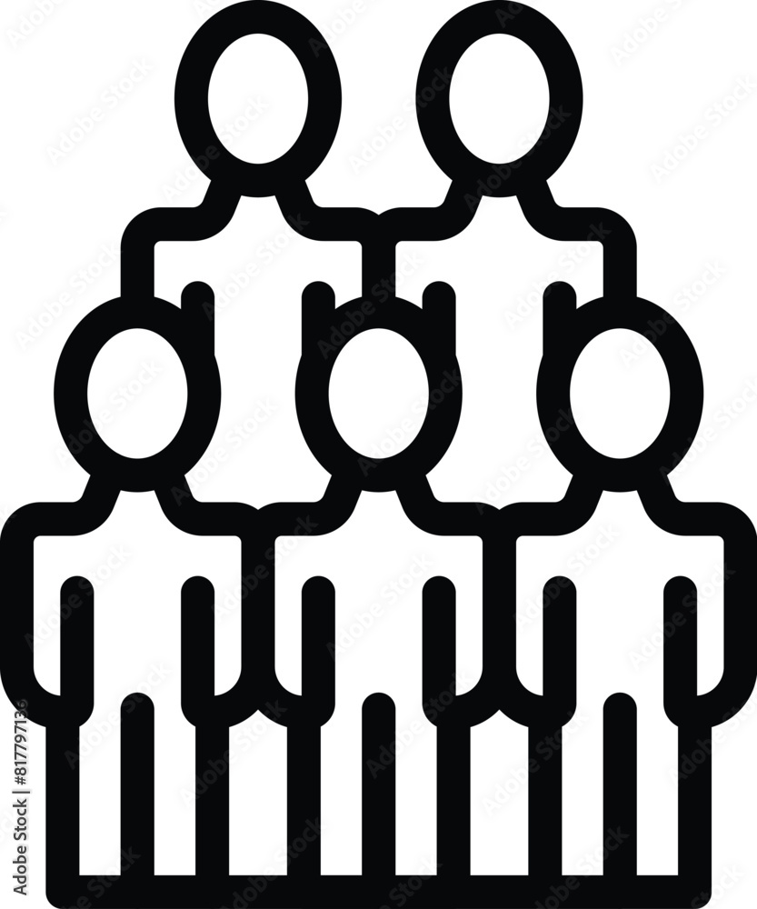 Abstract human pyramid icon representing teamwork. Unity. Symbolizing ...