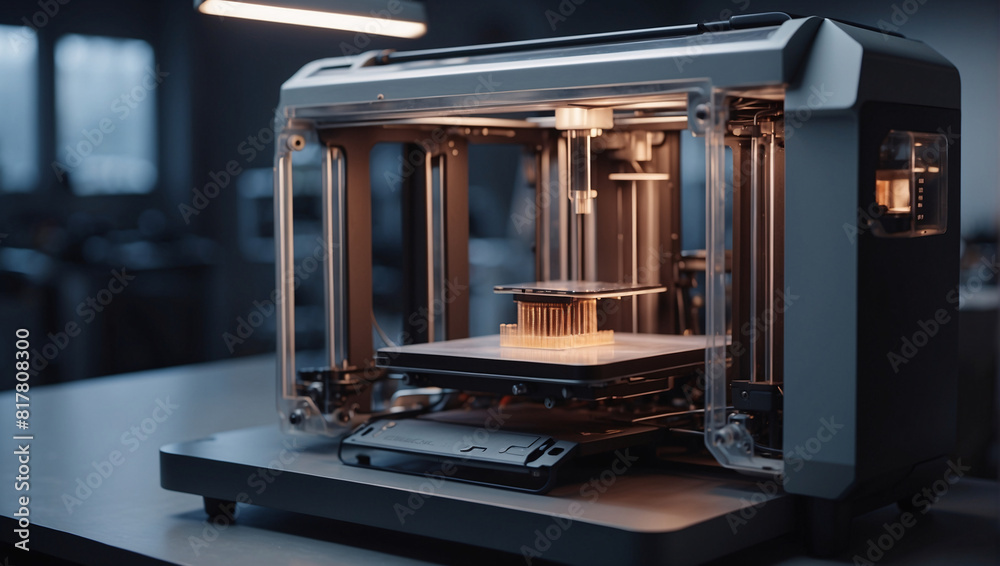 With 3D printer, intricate designs materialize in object. Prototype ...