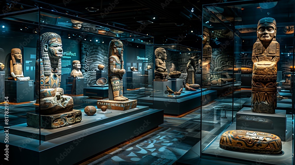 Artifact Showcase A curated collection of artifacts displayed in a ...