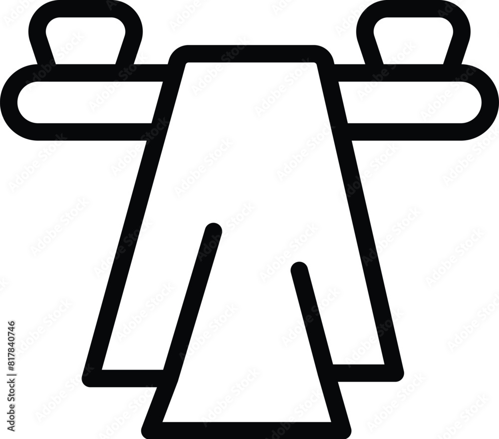Simple line art vector illustration of an overhead highway road sign ...