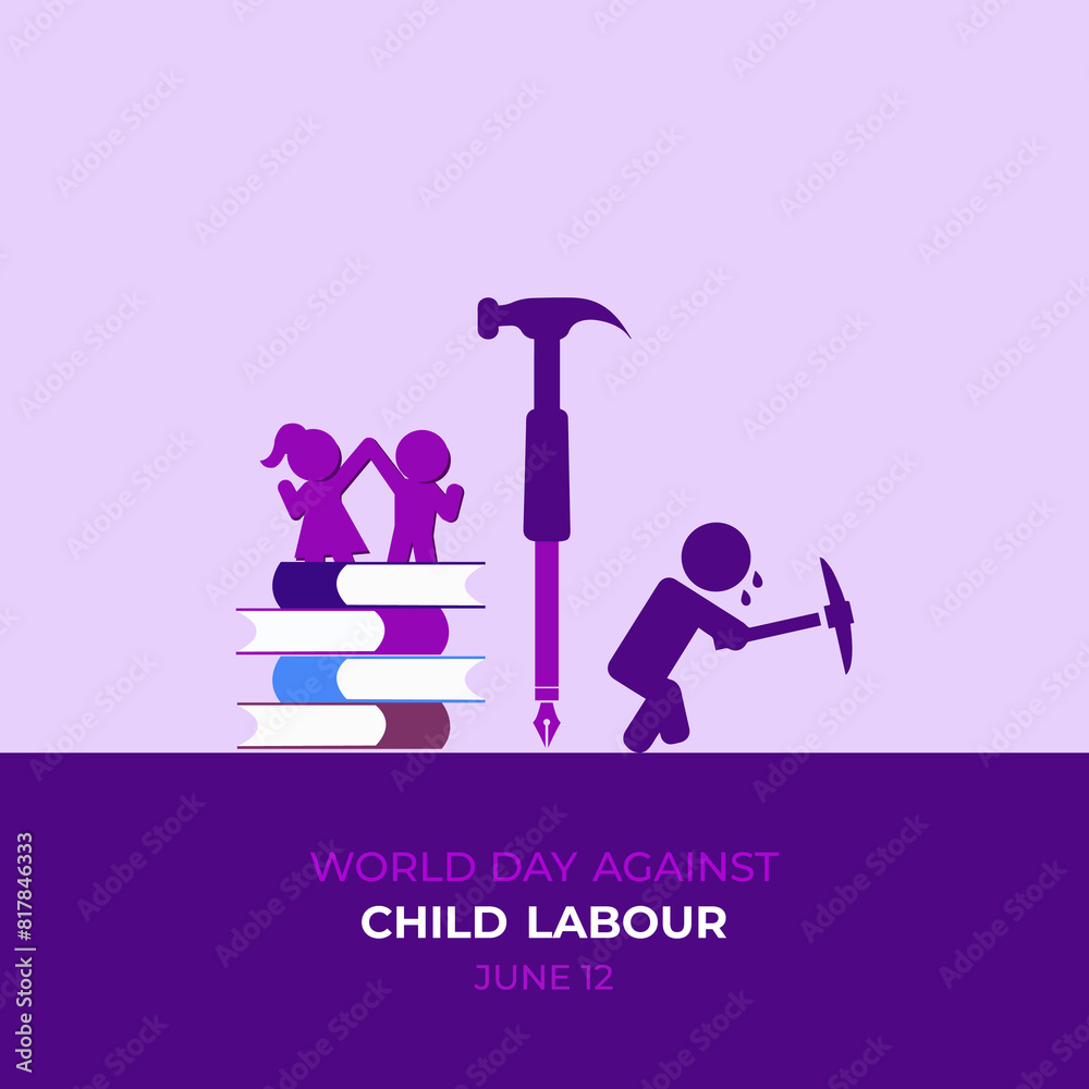 World day against child Labour. 12 June. stop child labor. Template for ...