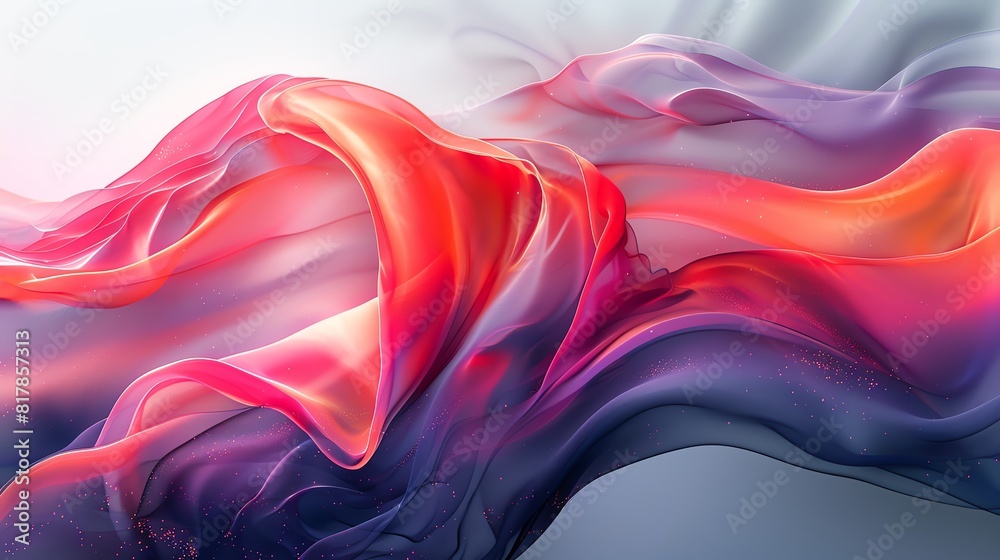 Abstract liquid forms, smooth gradients and flowing shapes creating a ...