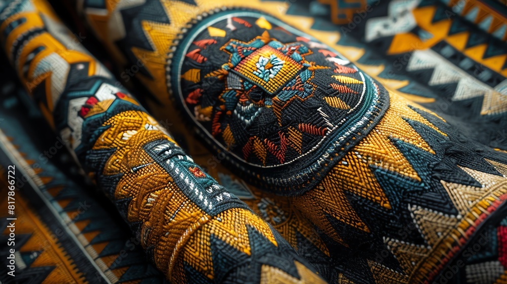 Traditional Native American geometric patterns, rich colors and ...