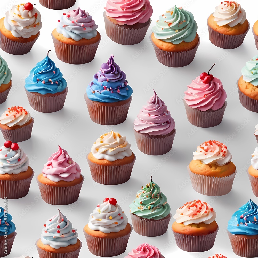 cupcake muffin with icing frosting on transparent background cutout ...