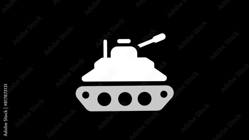 Tank icon animation, 2d tank icon animation 4k video with black ...