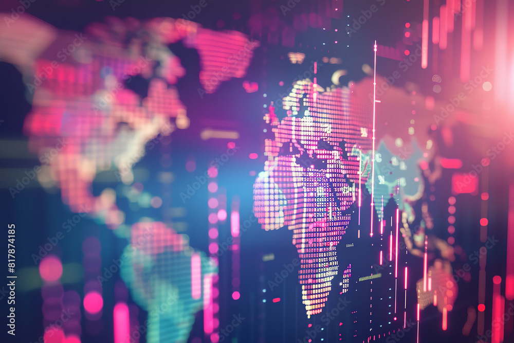 Global Stock Market Overview Map with International Flags and Data ...