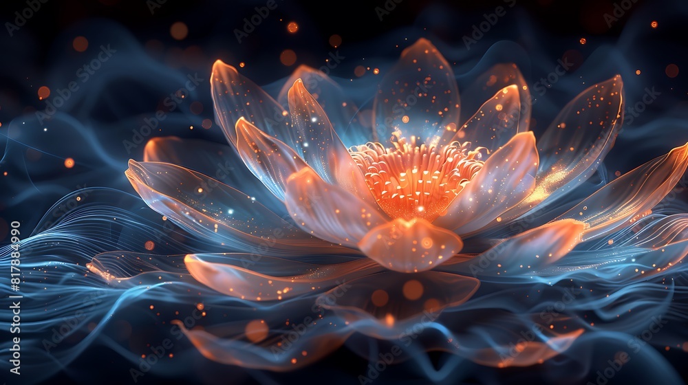 Enlightenments Awakening A lotus flower blooming amidst darkness ...