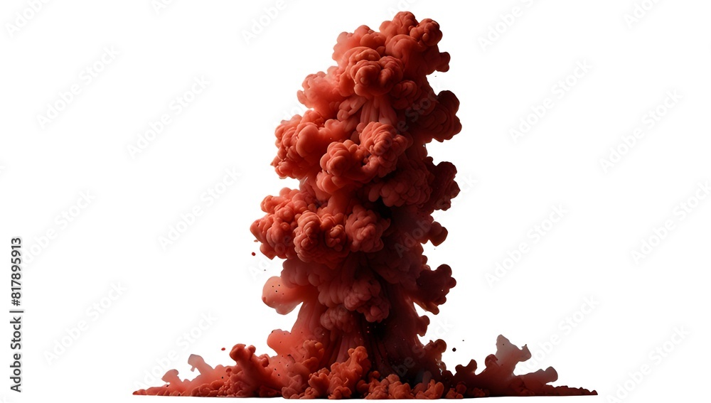 A red smoke explosion border isolated on transparent background - Stock ...