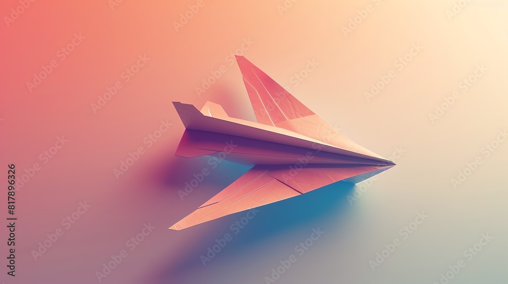 folded paper plane flat design front view craft animation Complementary ...