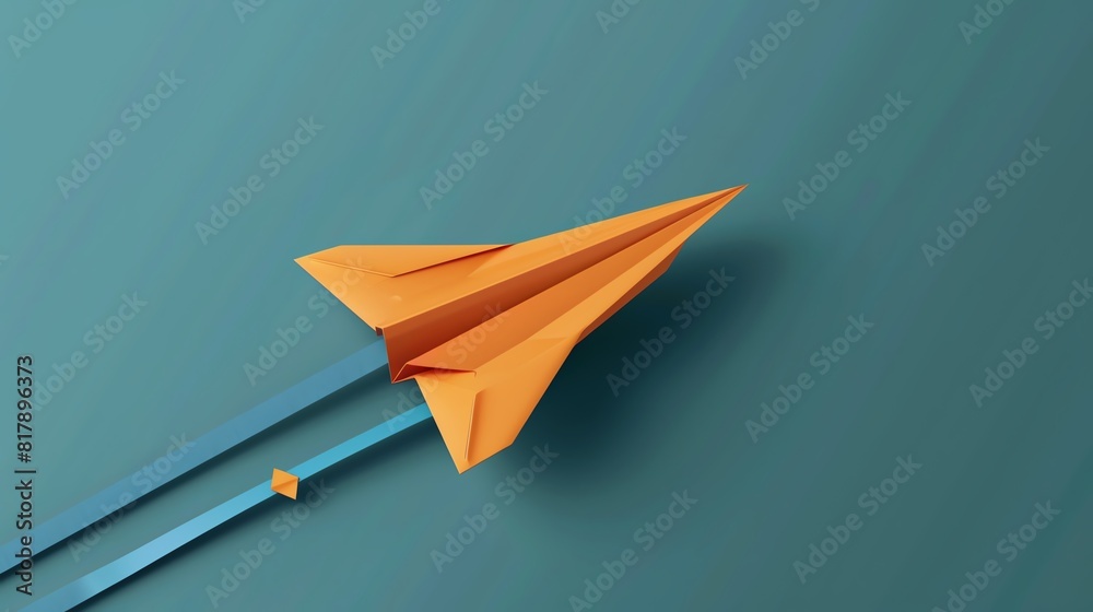 folded paper plane flat design front view craft animation Complementary ...