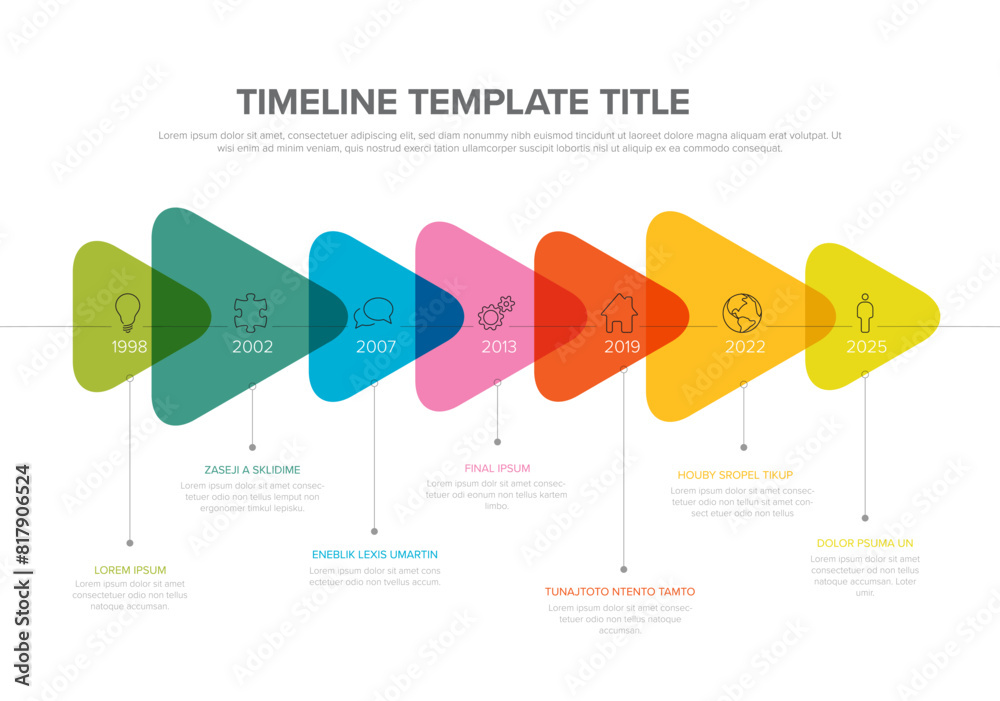 Poster Simple overlay timeline graph template with overlay triangle ...