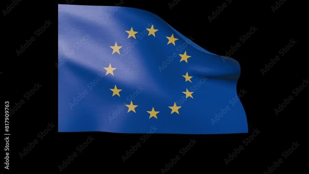 european flag 4k 3d render of a waving country banner fluttering in the ...