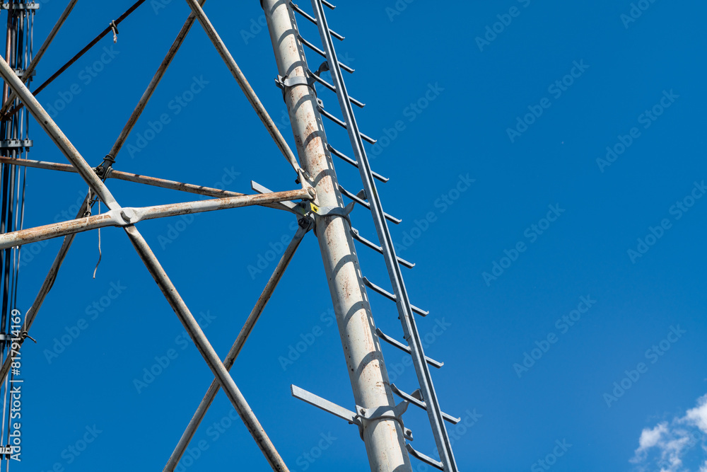 technical ladder for galvanized steel truss anchored to the reticular ...