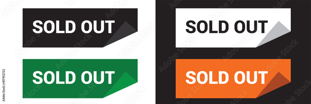 Sold out sign label stamp. sold out red stamp text on Rectangular white ...