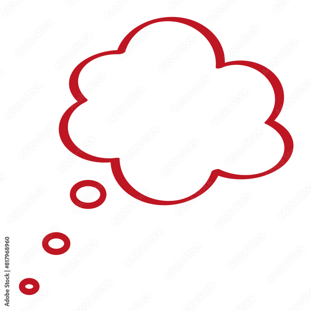 Illustration depicting a red icon of human thoughts in the form of a ...