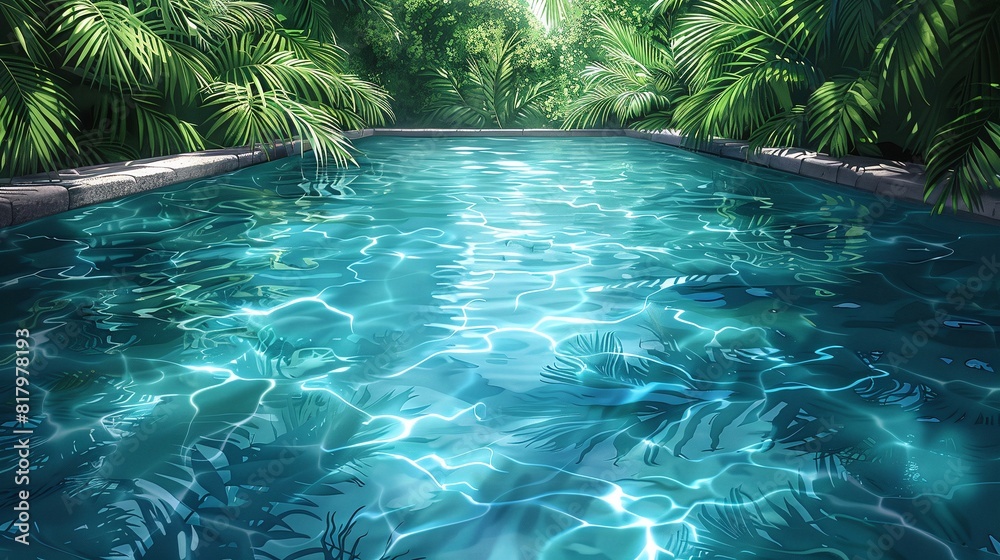 Blurred pool background, blue pool water, sunny day, blue water ...