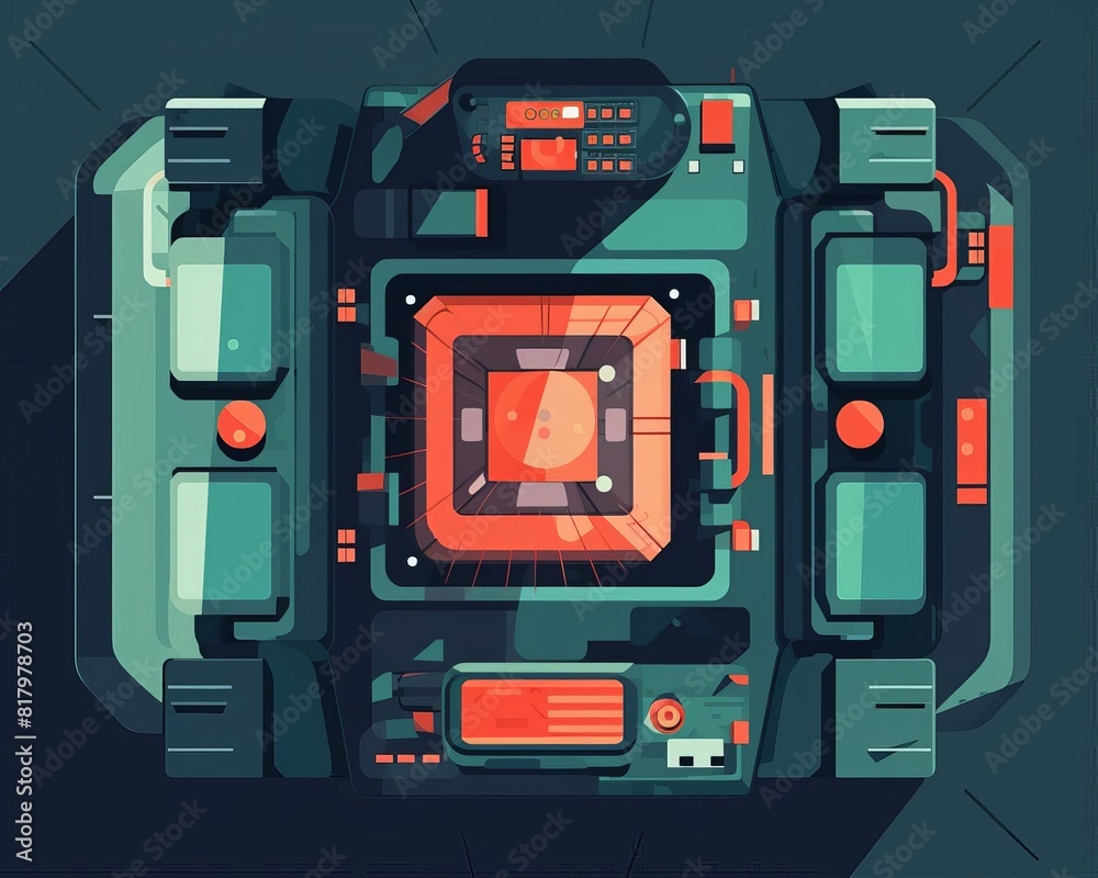 Security Xray scanner flat design top view safety inspection theme ...