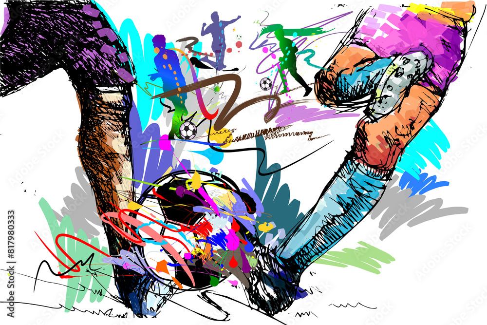 Football sports art and brush styles strokes Stock Illustration | Adobe ...