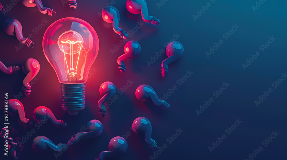 Questions and answers concept, creativity, innovation, futuristic ...