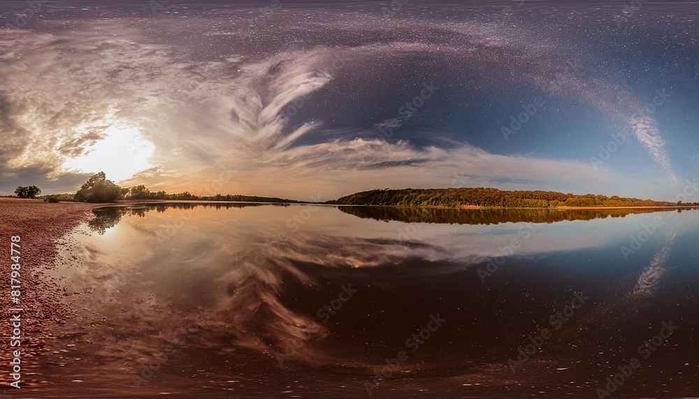 360 degree space reflection nebula equirectangular projection panoramic ...
