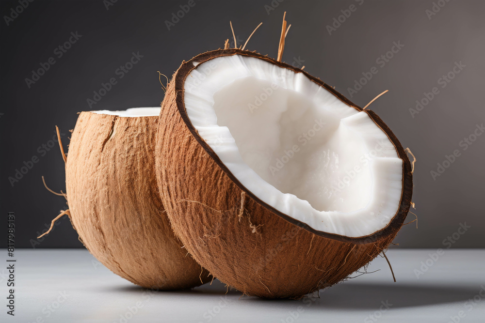 Coconut is a tropical fruit. The outer shell is hard and brown, the ...